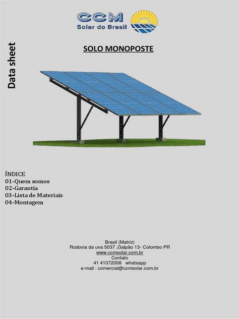 Datasheet Solo Monoposte Pdf Brasil