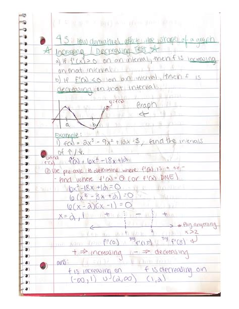 Scanned Documents How Derivatives Affect The Shape Of The Graph Intro And Examples Studocu