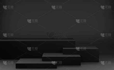基座上的玫瑰背景与圆柱形支架概念背景站空货架3D插图素材 花瓣网