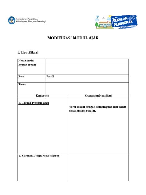 Format Modul Ajar Modifikasi Pdf