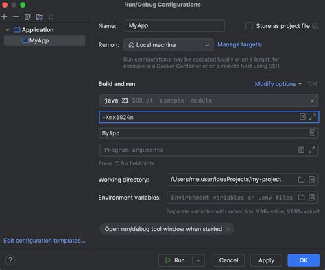 Program Arguments Vm Options Environment Variables Intellij Idea Documentation