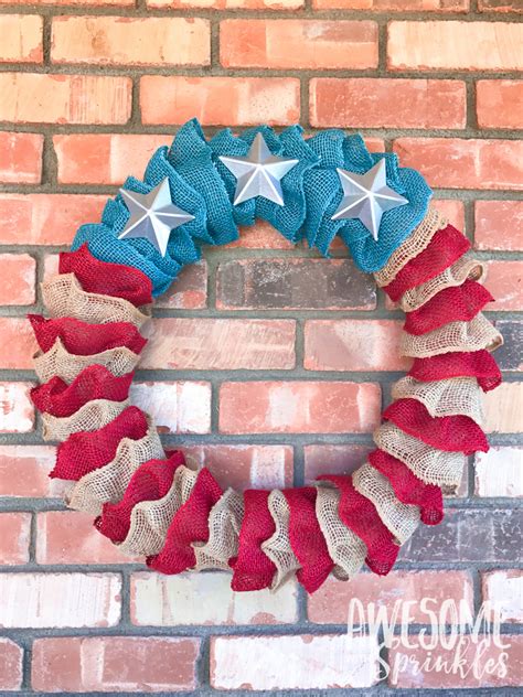 Stars And Stripes Burlap Ruffle Wreath Awesome With Sprinkles