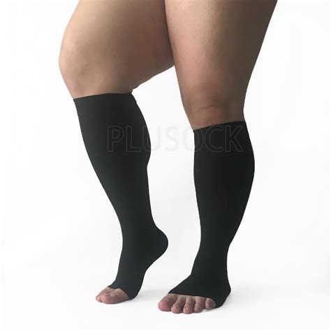 Plus Size Compression Socks Wide Calf Open Toe Plusock