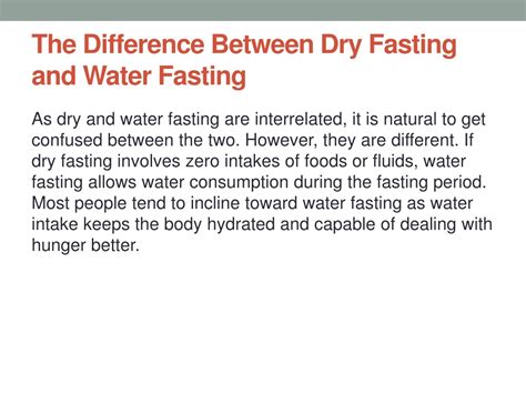 Ppt Is One Day Of Dry Fasting Equal To 3 Days Of Water Fasting