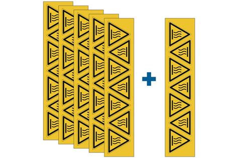 Promopack 5 1 Gratis Waarschuwingsstickers ISO 7010 Op Vel Warm