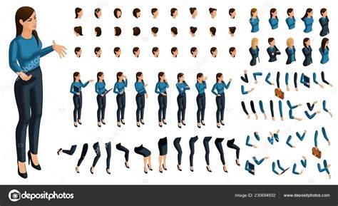 Isometrics People Emotions Face Create Your Character 3d Business