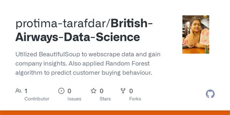 GitHub Protima Tarafdar British Airways Data Science