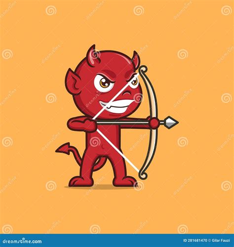Cartoon Devil Archer Stock Vector Illustration Of Arrow 281681470