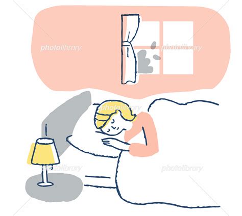 ベッドで寝ている女性 イラスト素材 6334690 フォトライブラリー Photolibrary