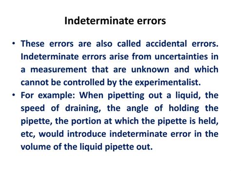 What Is An Example Of An Indeterminate Error