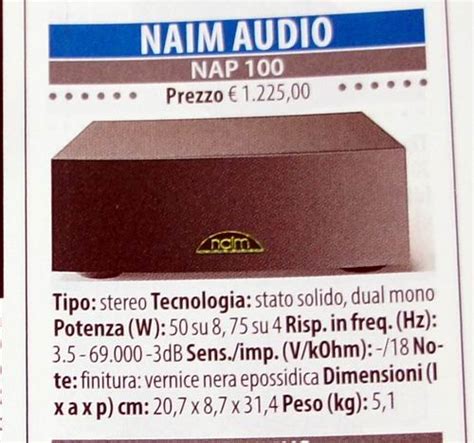 Naim Nap 100 Audiocostruzioni Vendita Online Hi Fi Amplificatori Diffusori Giradischi