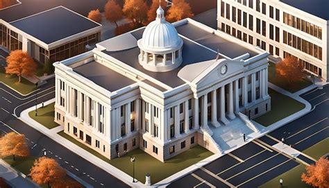 Isometric Courthouse Building Premium AI Generated Image