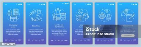 모바일 앱 페이지 화면 벡터 템플릿을 온보딩하는 크루즈 시설 개념에 대한 스톡 벡터 아트 및 기타 이미지 개념 건강 진단 건강관리와 의술 Istock