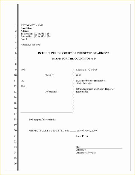 Court Document Templates Free Of Best S Of California Pleading Paper