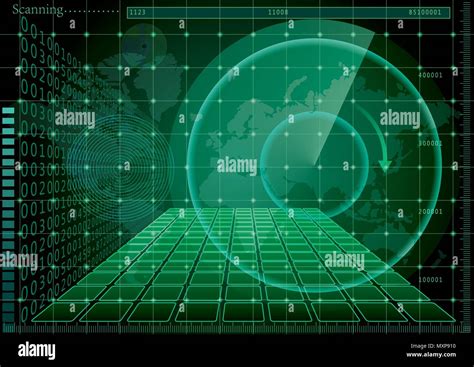 Green Radar Screen And World Map Stock Vector Image And Art Alamy