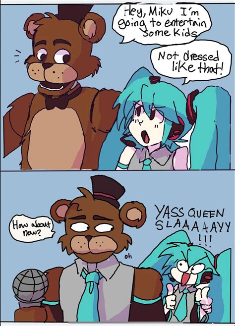 Miku And Freddy Fnaf Funny Vocaloid Funny Funny Anime Pics