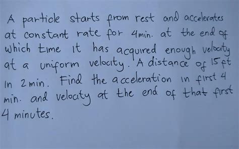 Solved A Particle Starts From Rest And Accelerates At Chegg