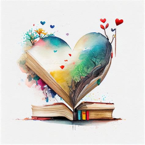 Un Libro Con Un Libro En Forma De Corazón En El Medio Foto Premium