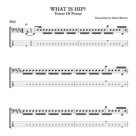 What Is Hip Tower Of Power Bass Transcription Score And Tab Lesso