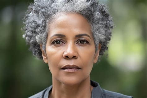 Premium Ai Image A Close Up Of A Person With Grey Hair Generative Ai