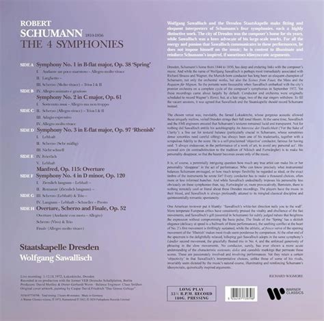 Schumann The Four Symphonies Overture Scherzo And Finalemanfred