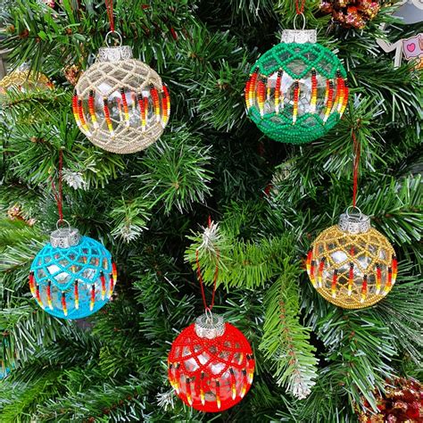 Beaded Ball Christmas Ornaments Beaded Christmas Tree Ornaments