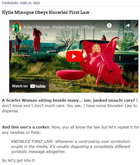 Just Watching The Wheels Go Round Kylie Minogue She Who Must Obey Knowles First Law