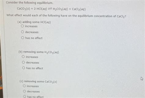 Solved Consider The Following Equilibrium