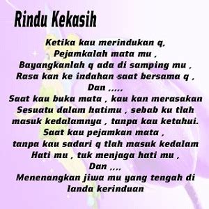 Puisi Rindu Buat Kekasih Edisi Terbaru