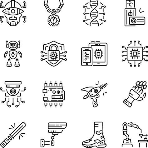 Collection Of Linear Style Cybernetics Icons 56294551 Vector Art At Vecteezy