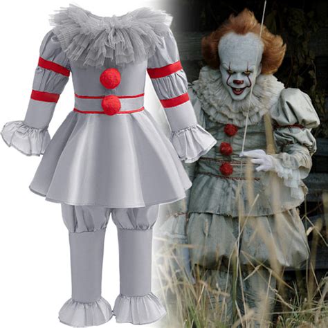 Barn Clown Kostym Pennywise Halloween Klassisk Filmkaraktär