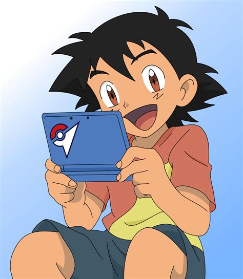 Ash Rocking With The 3ds By Cosmicring On Deviantart