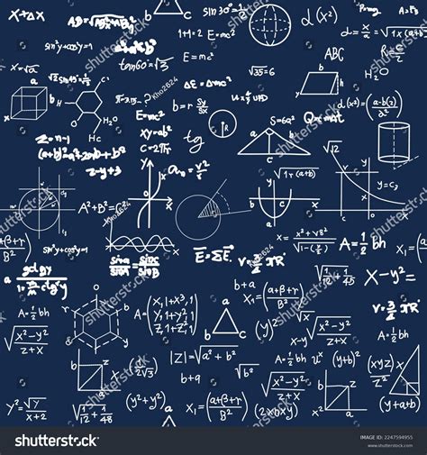 Molecular Physical Equations Formulas On School Stock Vector Royalty