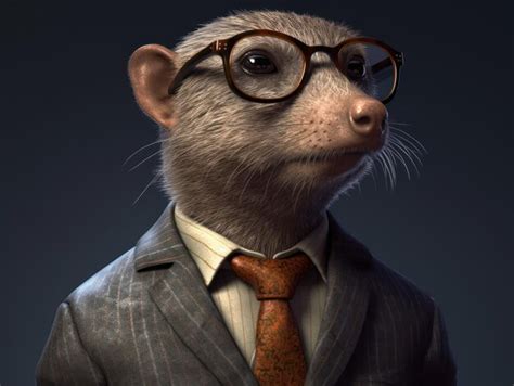 Premium Photo Mongoose Dressed In A Business Suit And Wearing Glasses
