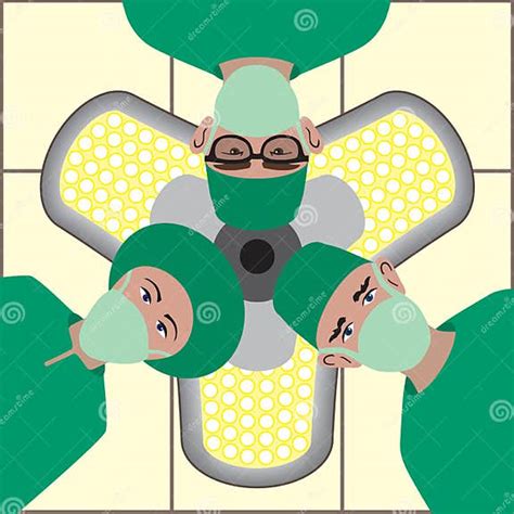 Equipo Quirúrgico Ilustración Del Vector Ilustración De Profesionales