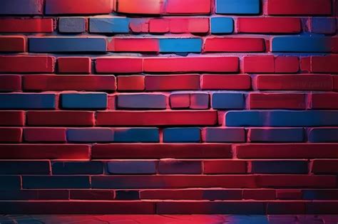 Premium Ai Image Neon Light On Brick Walls That Are Not Plastered