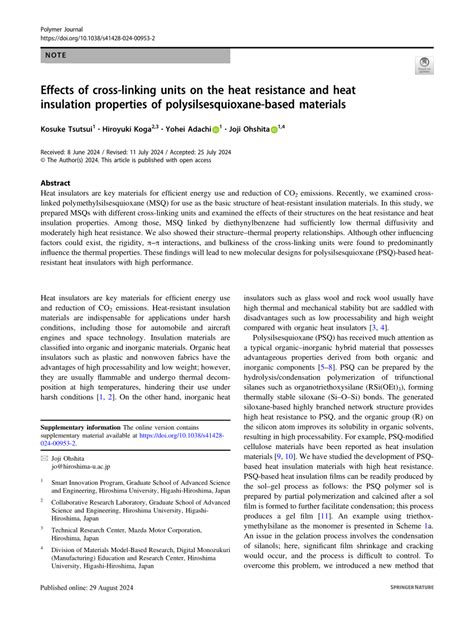 (PDF) Effects of cross-linking units on the heat resistance and heat ...