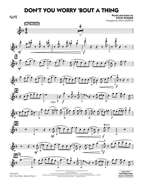 Dont You Worry Bout A Thing Flute By Paul Murtha Sheet Music For
