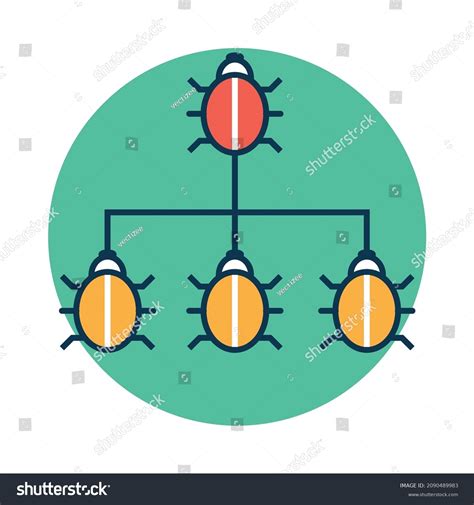 Bug Hierarchy Color Fill Vector Icon Stock Vector Royalty Free
