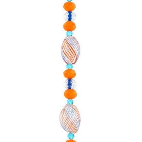 Orange Lampwork Glass Stripe Oval Beads By Bead Landing™ Michaels