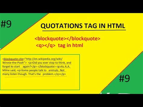 QUOTATION TAG BLOCKQUOTE TAG Quotations Tag In Html Write Quote In Html Using Q And