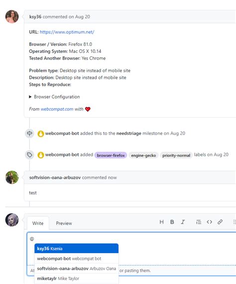 Github Do Not Get Name When Typing In Issues Issue Webcompat Web Bugs GitHub