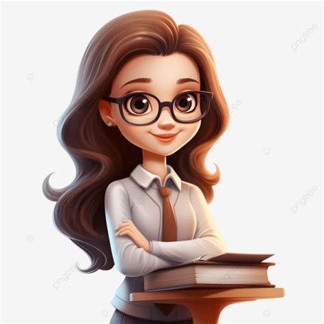 Adorable Teacher Character Teacher Character Cartoon Teacher