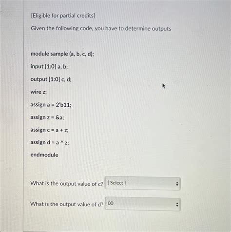 Solved Eligible For Partial Credits Given The Following Chegg Com