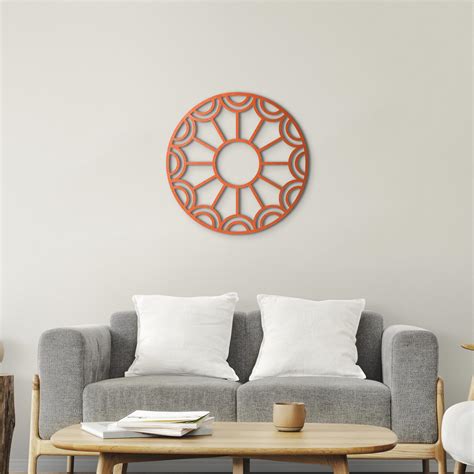 ᐉ Декоративное панно из дерева Woodyard Стильная Мандала 25x25 см Медный 0339mcopper10