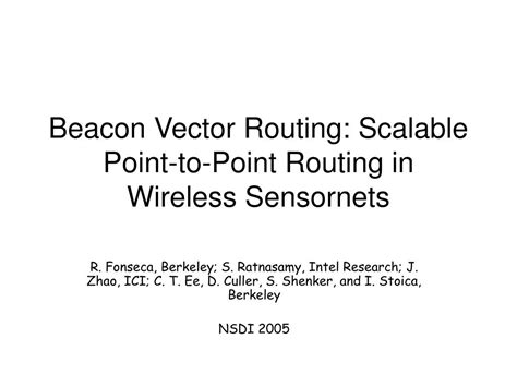 ppt beacon vector routing scalable point to point routing in