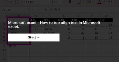 Microsoft Excel How To Top Align Text In Microsoft Excel
