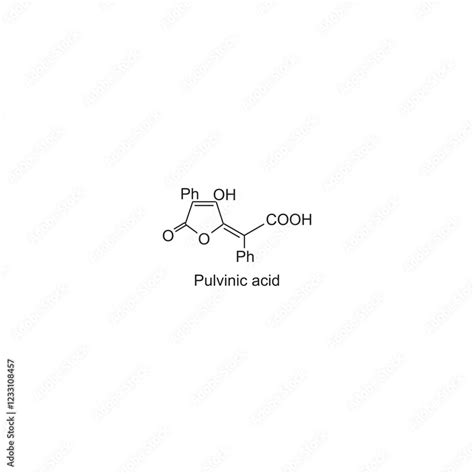 Pulvinic Acid Skeletal Structureorganic Acid Compound Schematic