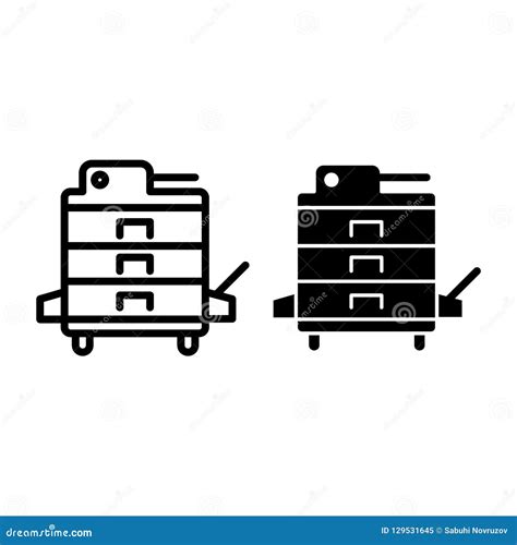 Xerox Line And Glyph Icon Copier Vector Illustration Isolated On White