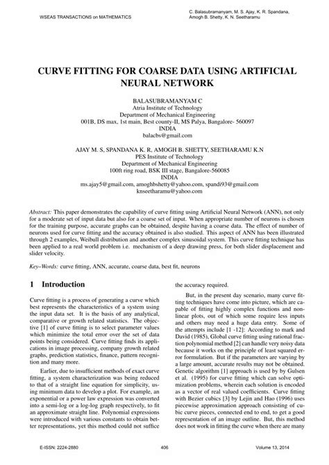 Pdf Curve Fitting For Coarse Data Using Artificial Neural Pdf